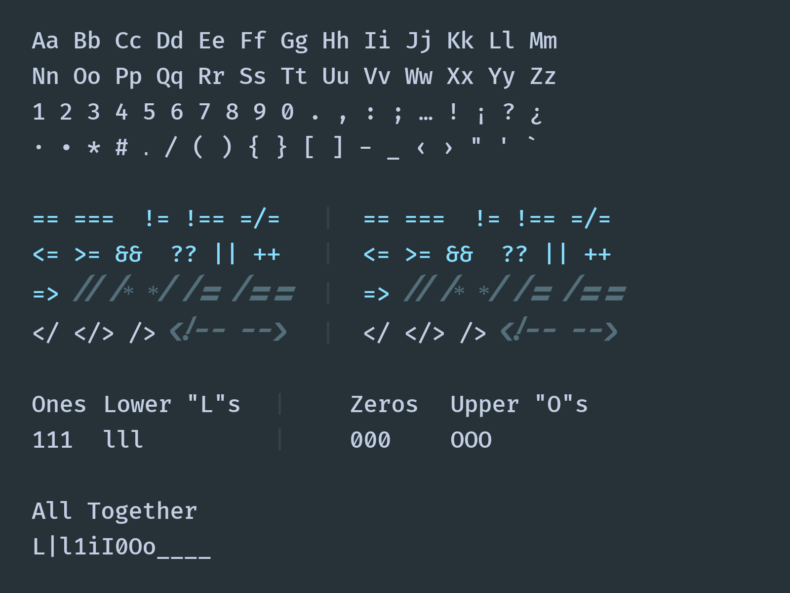 Coding Fonts — Firaflott 9110