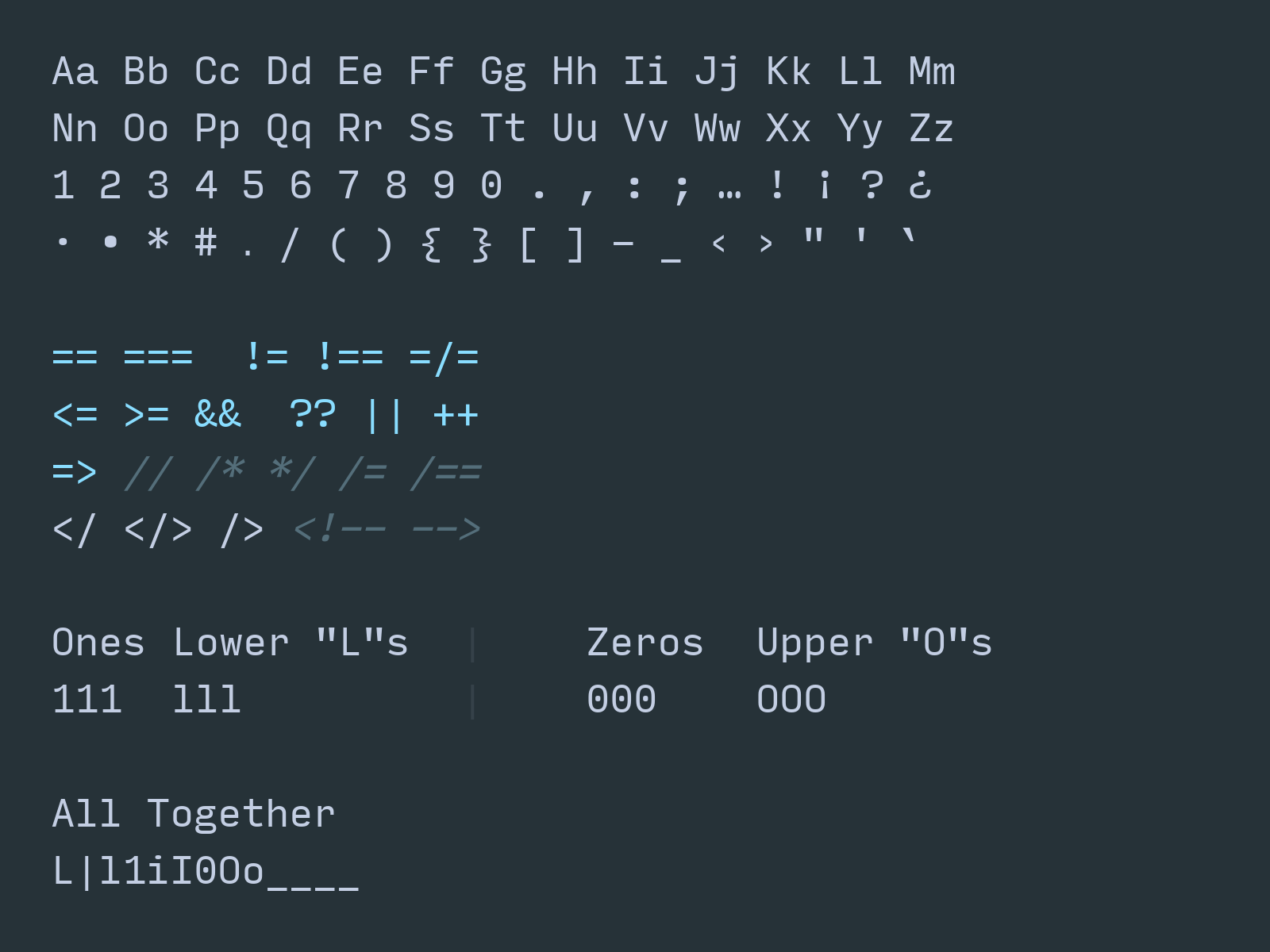 Coding Fonts — Input