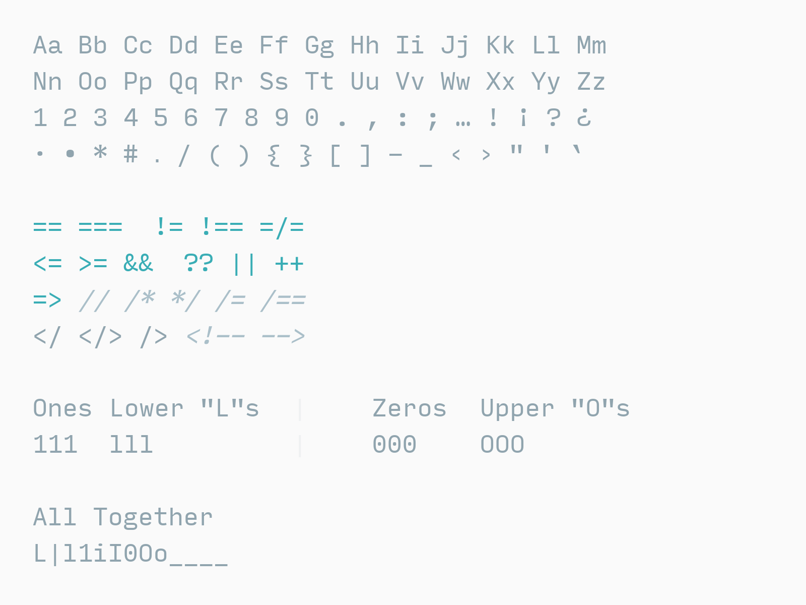 Coding Fonts — Input
